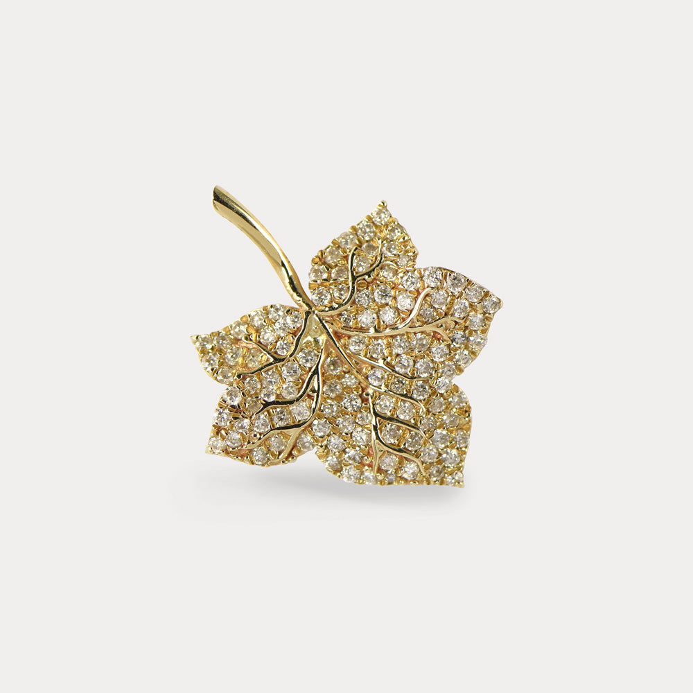 EDEN DIAMOND FIG LEAF 14k GOLD SINGLE STUD – APPLES & FIGS JEWELLERY